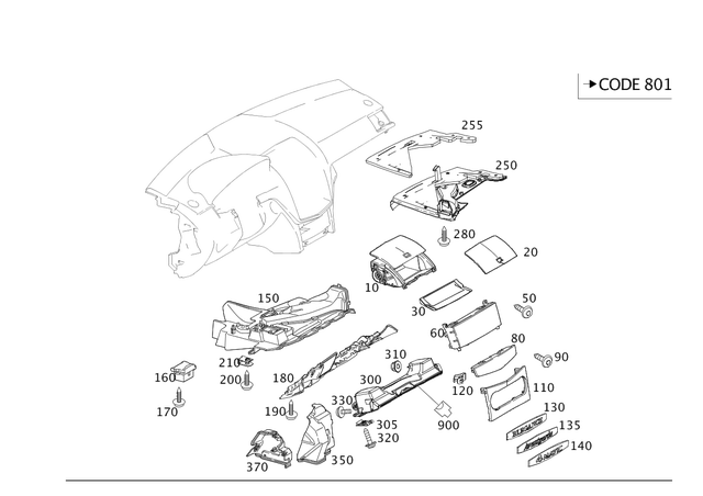 204-680-70-71 - Trim Strip 2012-2014 Mercedes-Benz C350 | Mercedes-Benz ...
