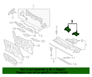 2012-2014 Toyota Yaris Cowl Top Panel Seal 55735-52090 | Toyota Parts