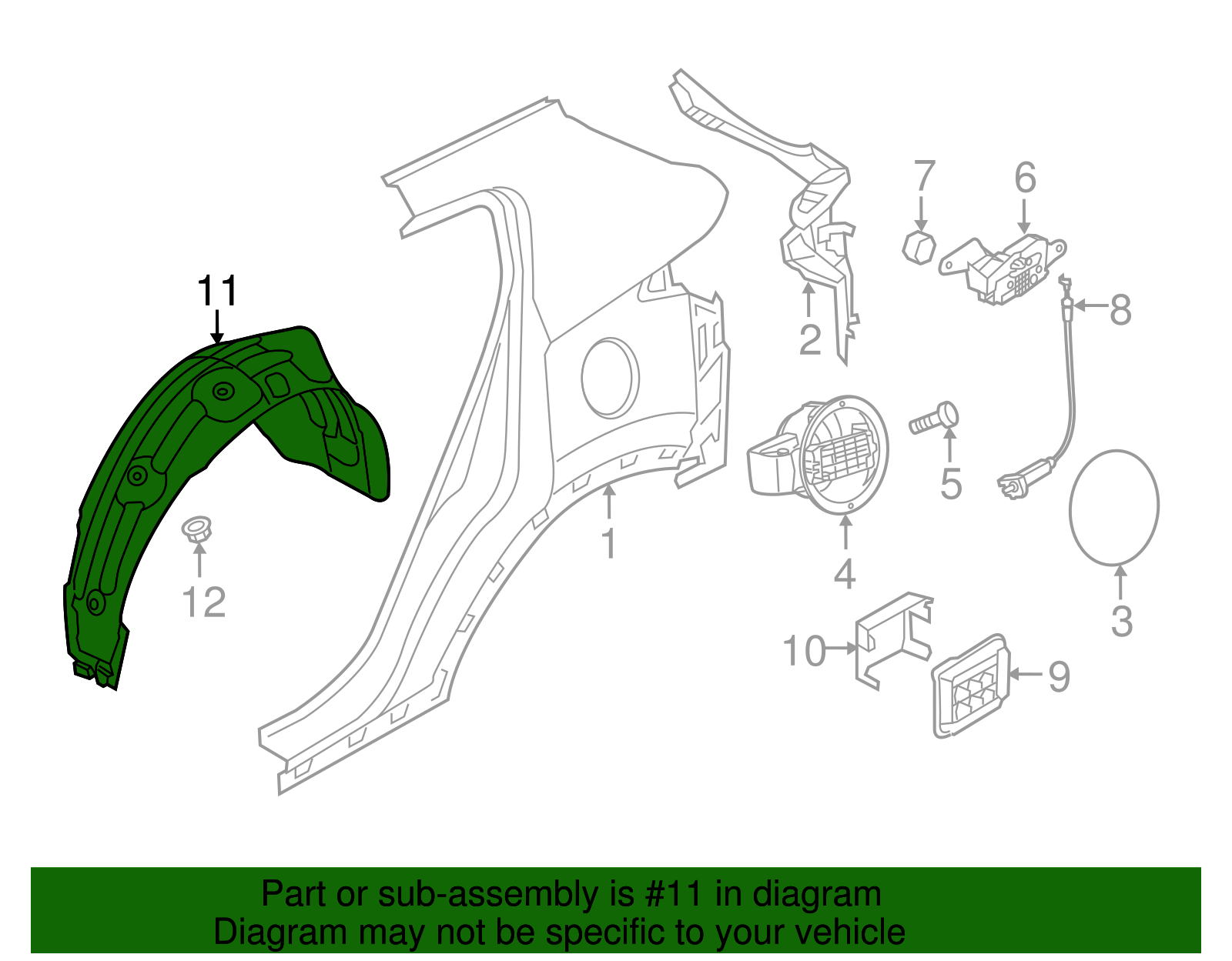 86821-D9000 - Splash Shield 2017-2019 Kia Sportage | Kia.Parts Store