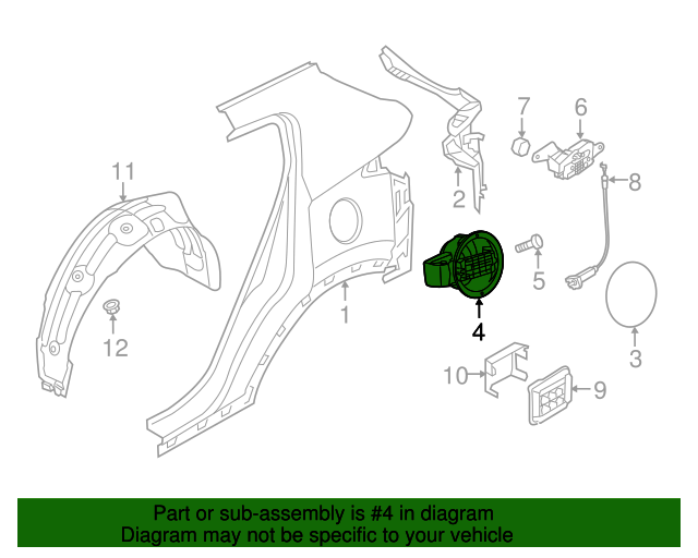 2020-2022 Kia Sportage Fuel Filler Housing 81595-D9500 | Kia Automotive ...