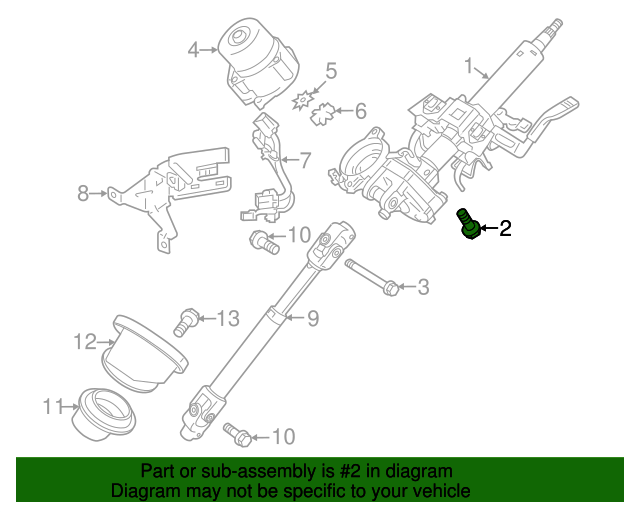 2011-2023 Mitsubishi Steering Column Upper Bolt MU000236 | Auto Parts