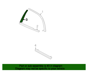 1997-2005 Buick Black Rear Passenger Side Door Window Frame Front ...