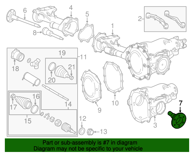 20768587 - Front Driver Side Drive Axle Inner Shaft 2011-2019 GM ...