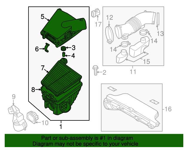 2012-2014 Hyundai Genesis Air Cleaner Assembly 28110-3M300 | OEM Parts ...