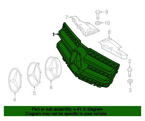 Mercedes-Benz OEM Outer Grille Part# 204-885-72-23 | OEM Vehicle Parts