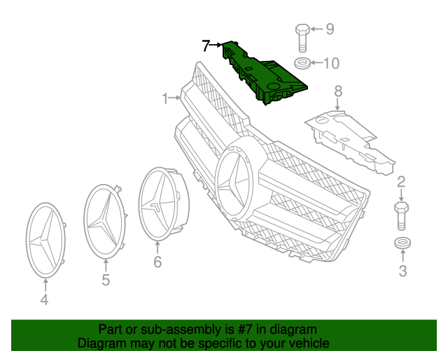 204-885-05-36 - Upper Support 2010-2015 Mercedes-Benz | Mercedes-Benz ...