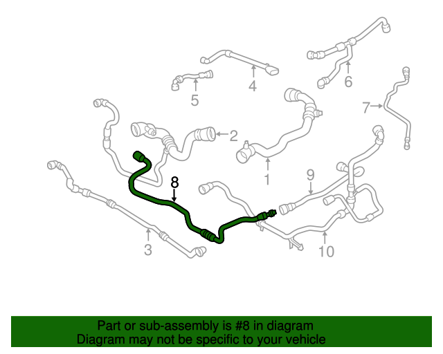 17128633484 - 2016-2021 BMW Radiator Coolant Hose (17-12-8-633-484 ...