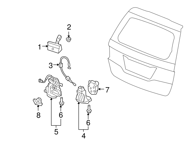 74810-SFE-003 - Handle Assembly Tailgate - 2005-2010 Honda Odyssey ...