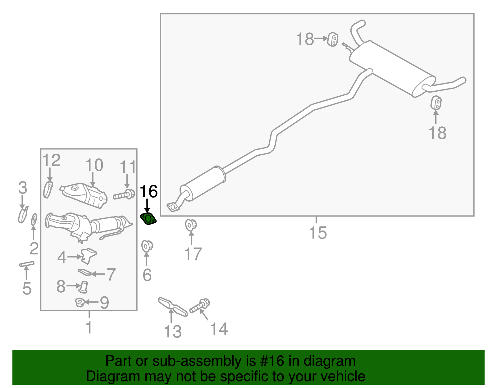 Genuine OEM Ford Part - Muffler & Pipe Gasket CV6Z-9450-E | Genuine OEM ...
