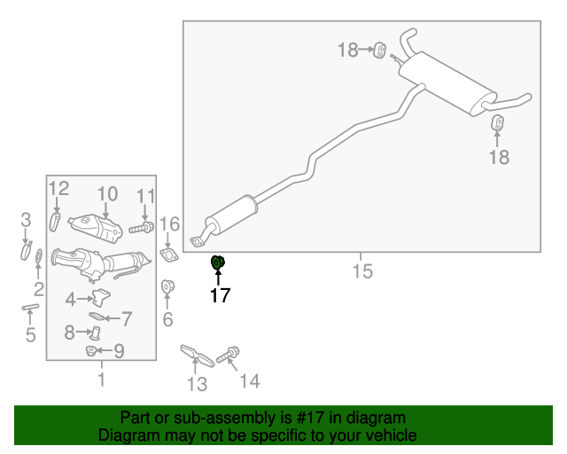 2013-2024 Ford Muffler & Pipe Nut -W520103-S442 | TascaParts.com