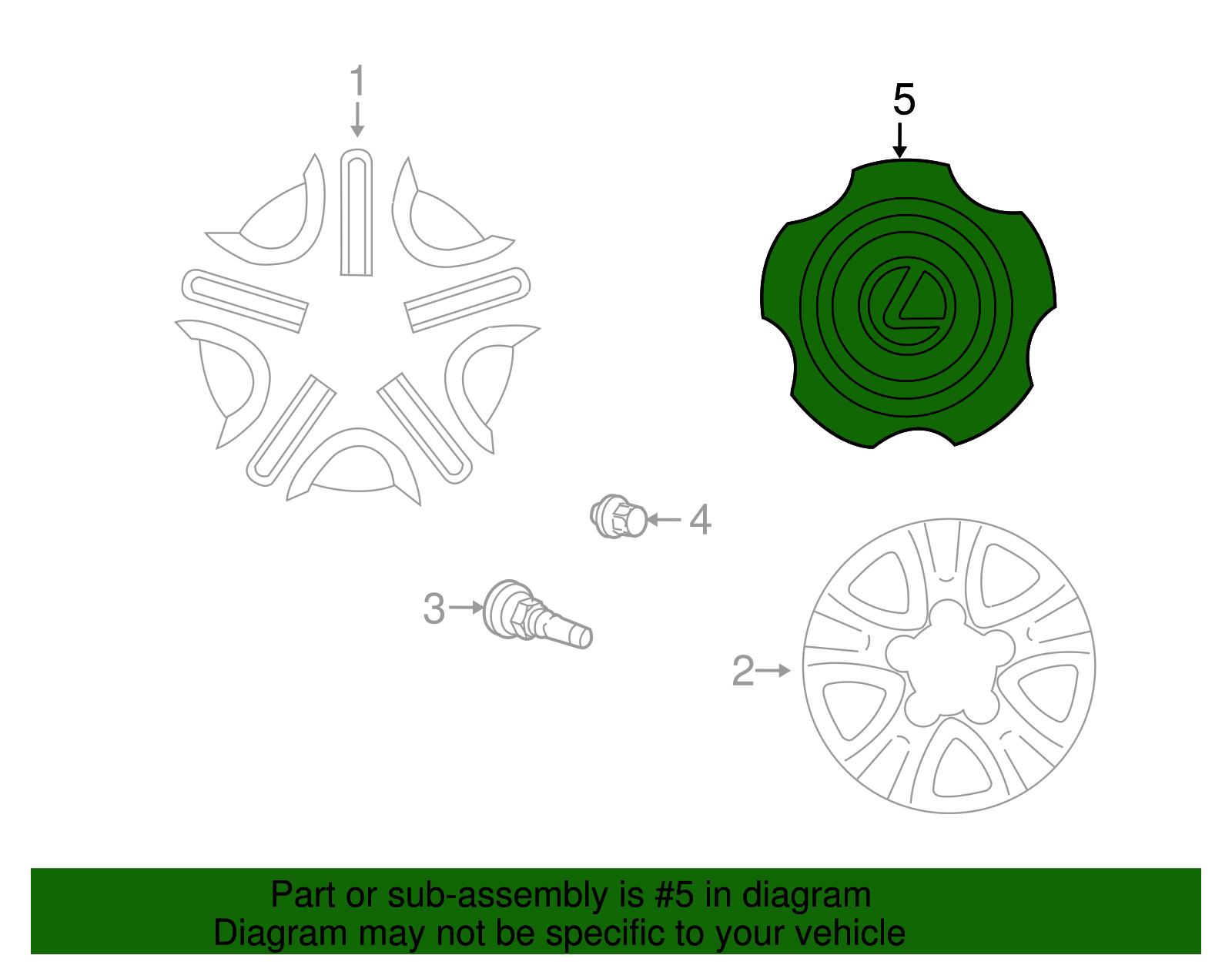 42603-60231 - Center Cap - 1998-2000 Lexus LX470 | My L Parts