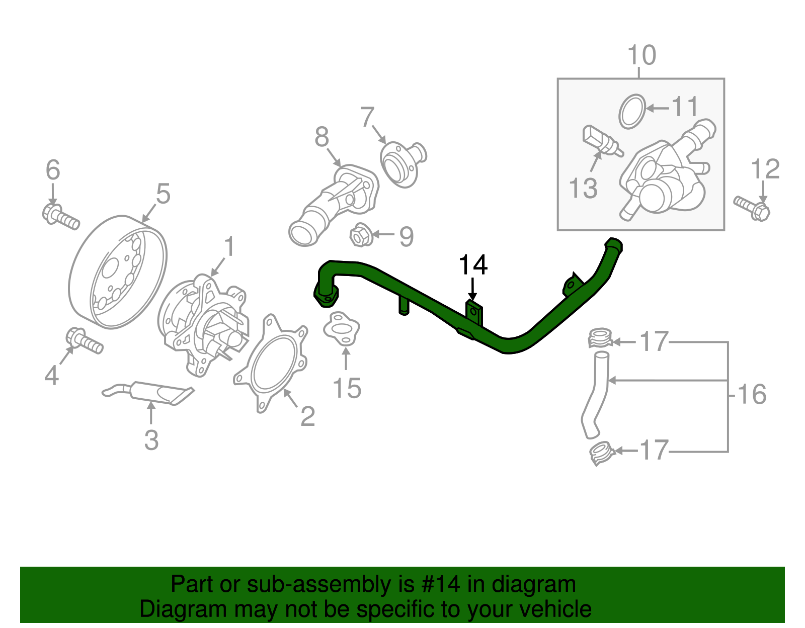 2016-2020 Kia Water Pipe 254572b701 | Retail Performance Auto Parts
