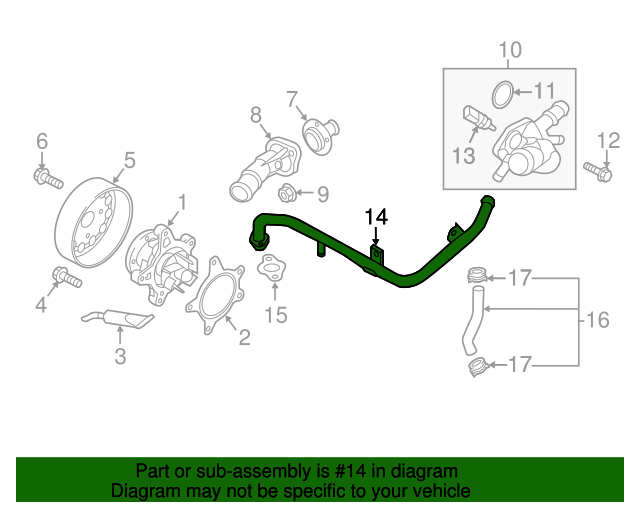 25457-2B701 - Water Pipe 2016-2020 Kia | Kia.Parts Store