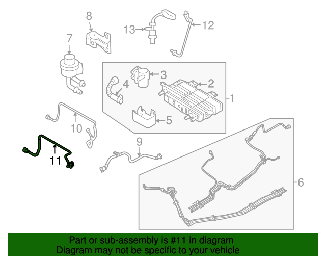 2011-2012 Ford Vent Tube 9E5Z-9G271-D | TascaParts.com
