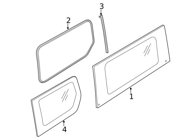 2018-2023 Ford Transit Connect Rear Glass - Passenger Side (RH) JT1Z ...