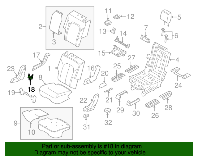 Seat Hinge Cover - Ford (FL3Z-1562186-AS) | TascaParts.com
