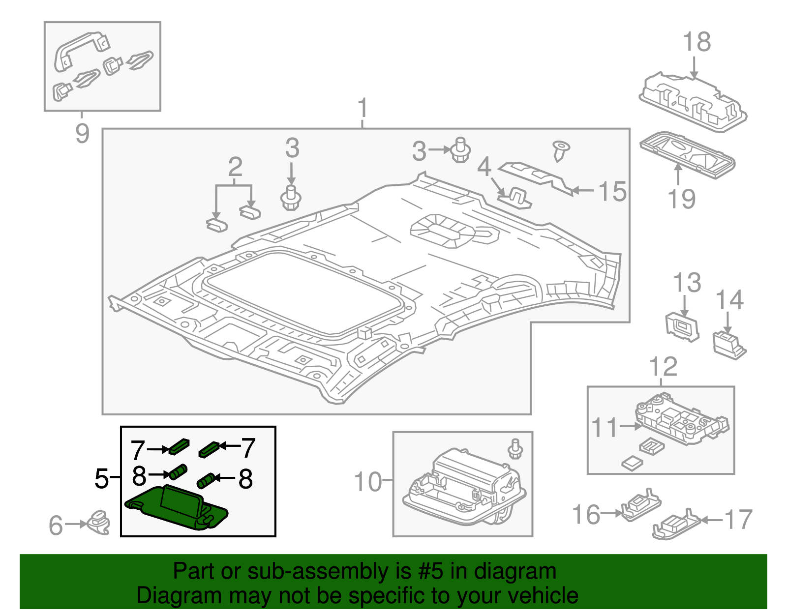 2018-2020 Acura TLX Sun-Visor 83280-TZ3-A02ZC | OEM Parts Online