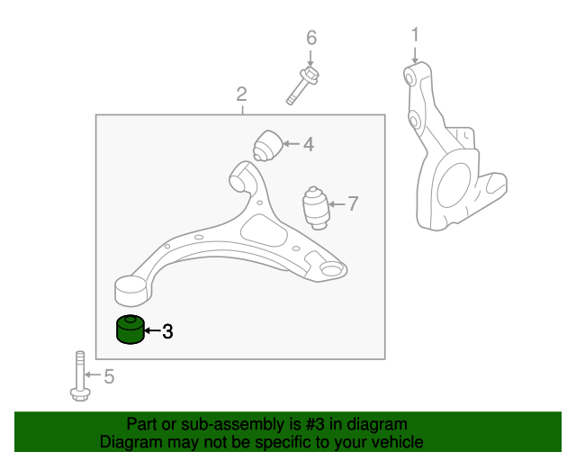 2007-2012 Hyundai Veracruz Lower Control Arm Front Bushing 54584-3J000 ...