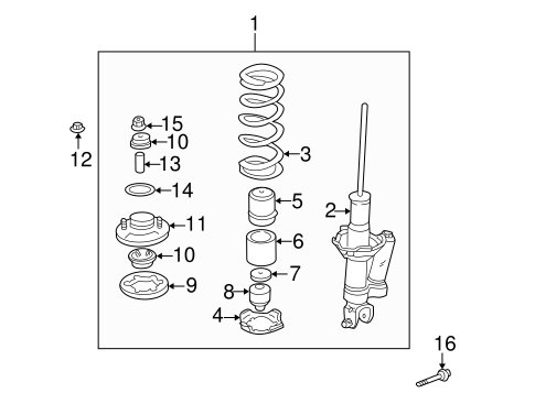 Struts & Components for 2000 Honda S2000 | Honda Automotive Parts