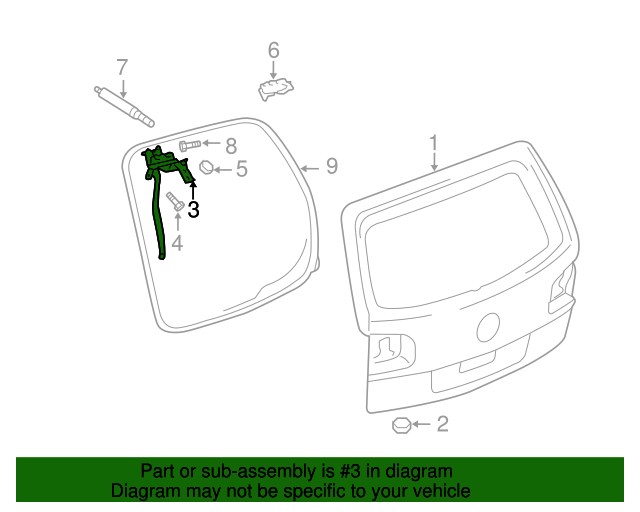 2004-2010 Volkswagen Touareg Lift-Gate Hinge 7L6-827-301-E | QuirkParts