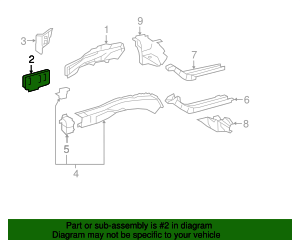 57107-33032 - Rail Extension 2007-2018 Lexus | AutoNationParts.com