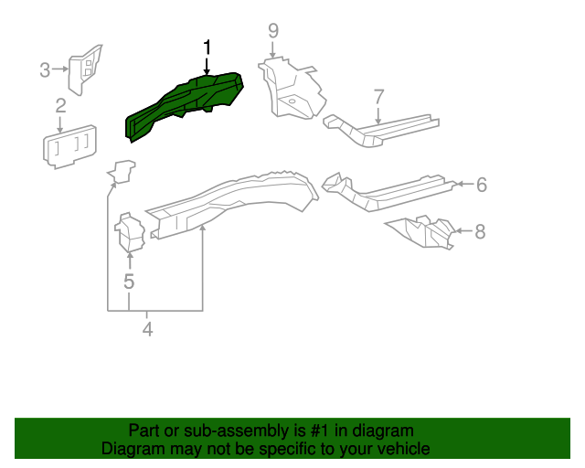 2013-2015 Lexus Frame Side Member Reinforcement 57026-33020 ...