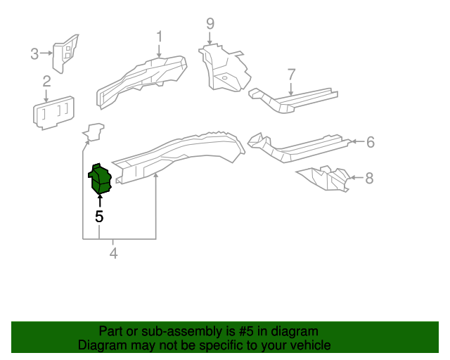 2002-2018 Lexus Rail End 57118-06030 | OEM Parts Online