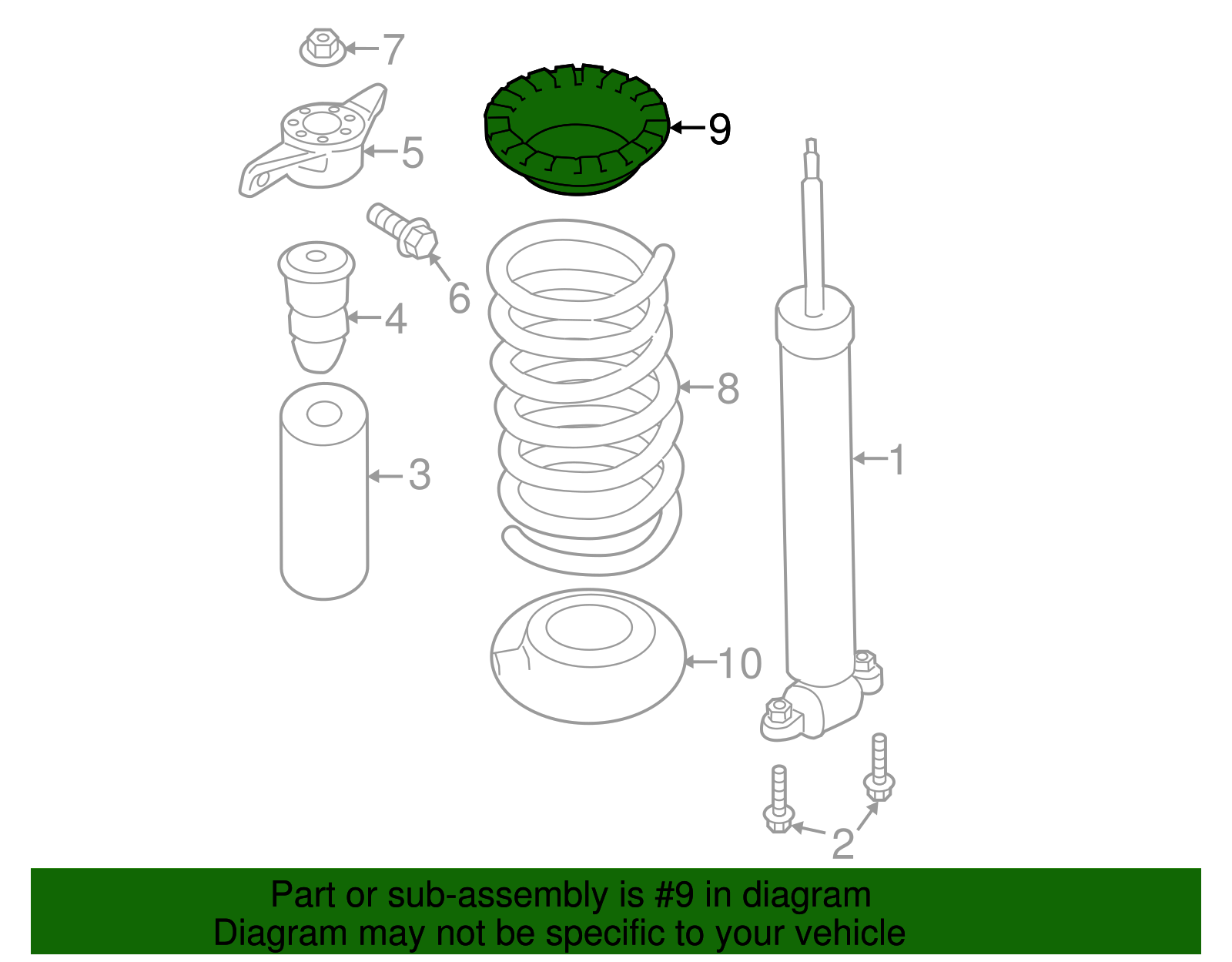 2013-2020 Ford | Upper Spring Insulator | DG9Z-5586-B | Walls' Ford Parts