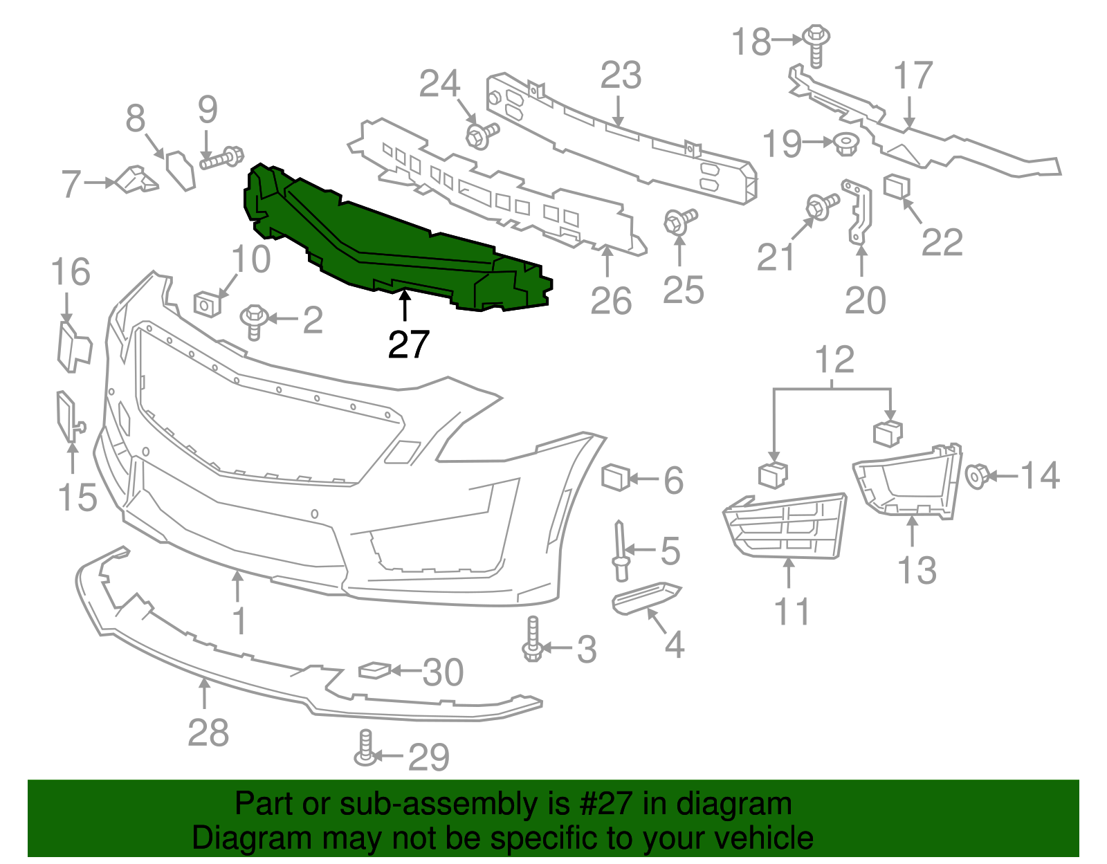 84019331 - Front Bumper Energy Absorber 2016-2019 Cadillac CTS | Big 3 ...