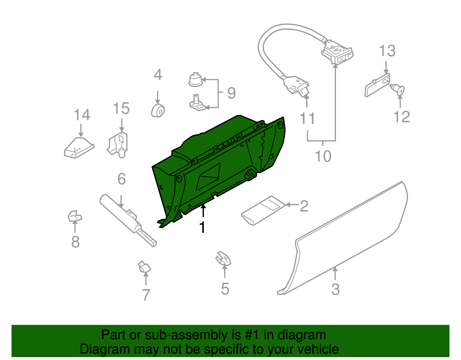 2003-2010 Porsche Cayenne Glove Box 955-552-118-01-A03 | Porsche Marin
