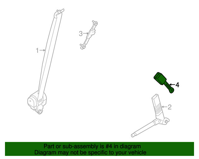 2013-2018 Hyundai Santa Fe Sport Seat Belt Receptacle 88840-4Z500-RYN ...