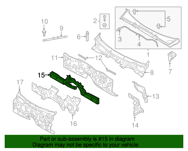 2017-2022 Genesis G90 Member Assembly Dash Cross Complete 64350-D2500 ...