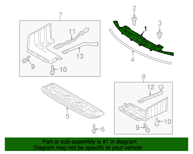 2011-2013 Kia Optima OEM NEW 2011-13 Kia Garnish Assembly-Radiator ...