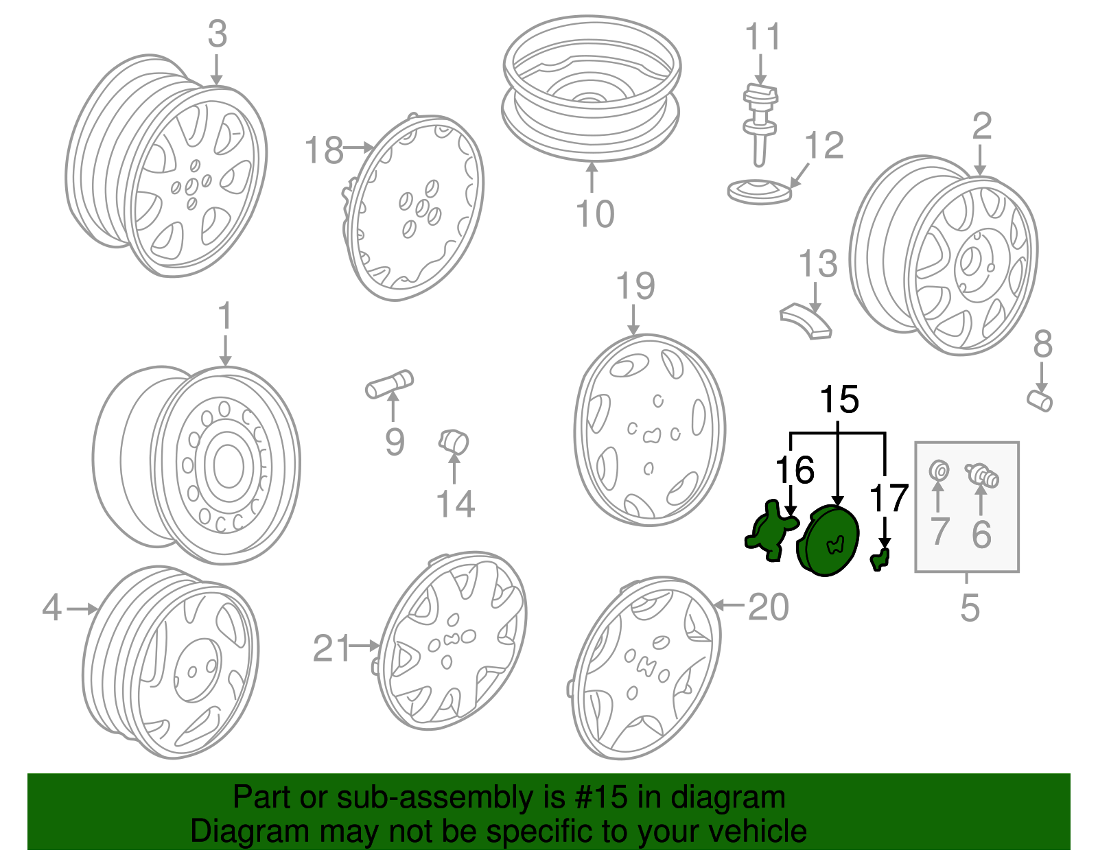 44732-SH2-000 - Center Cap 1989-2000 Honda | Honda Parts Online