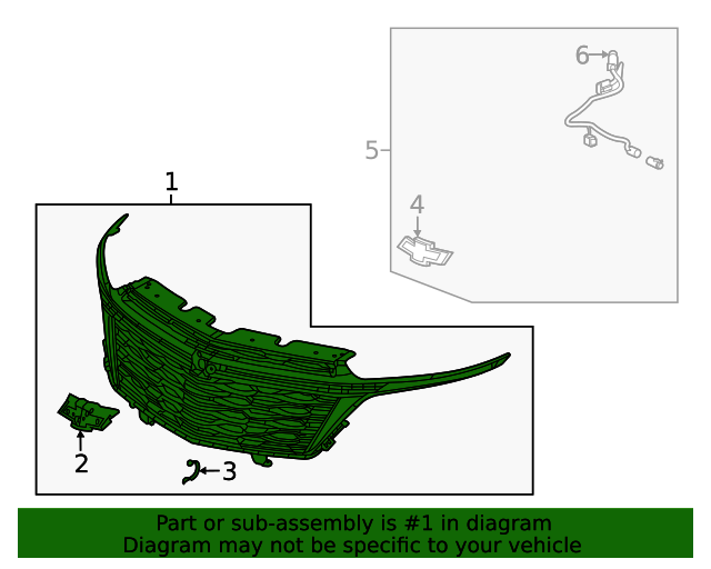 2022-2024 Chevrolet Equinox Grille 85573304 | TascaParts.com