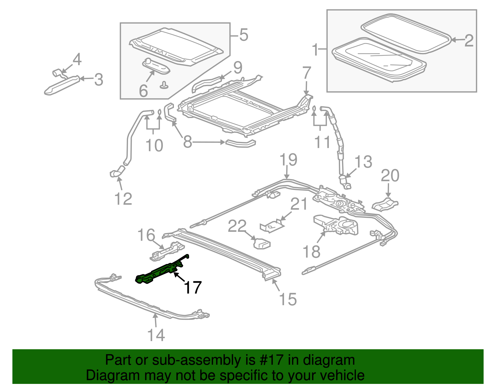 2003-2011 Honda Sunroof Cable Guide 70305-SDA-A01 | Retail Performance ...