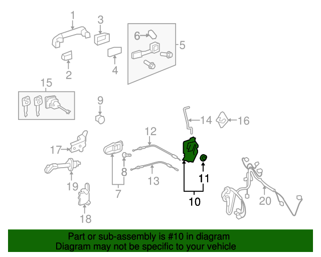2007-2014 Toyota Lock Assembly 69030-52470 | Toyota Parts Center