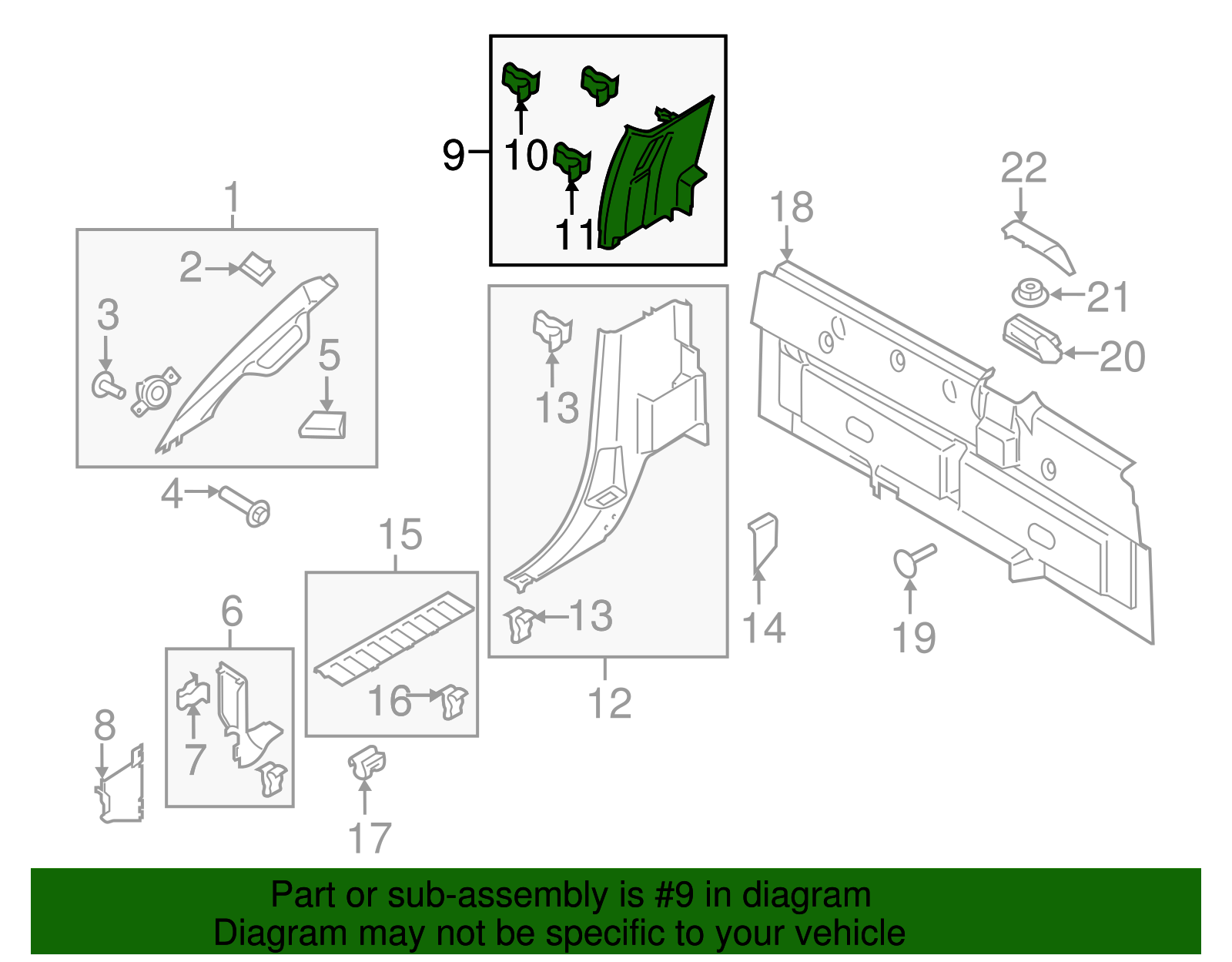 2015-2021 Ford Lower Pillar Trim FL3Z-1531013-AM | TascaParts.com