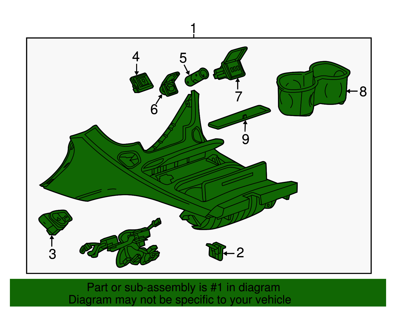 2017-2019 GM Console Assembly 84627103 | QuirkParts