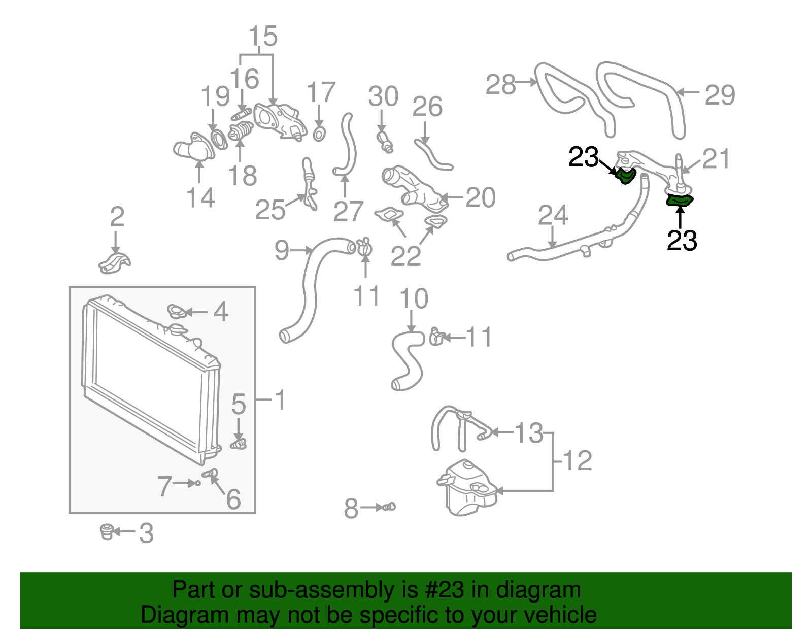 16341-50020 - Engine Coolant Outlet Gasket - 1997-2010 Lexus | My L Parts