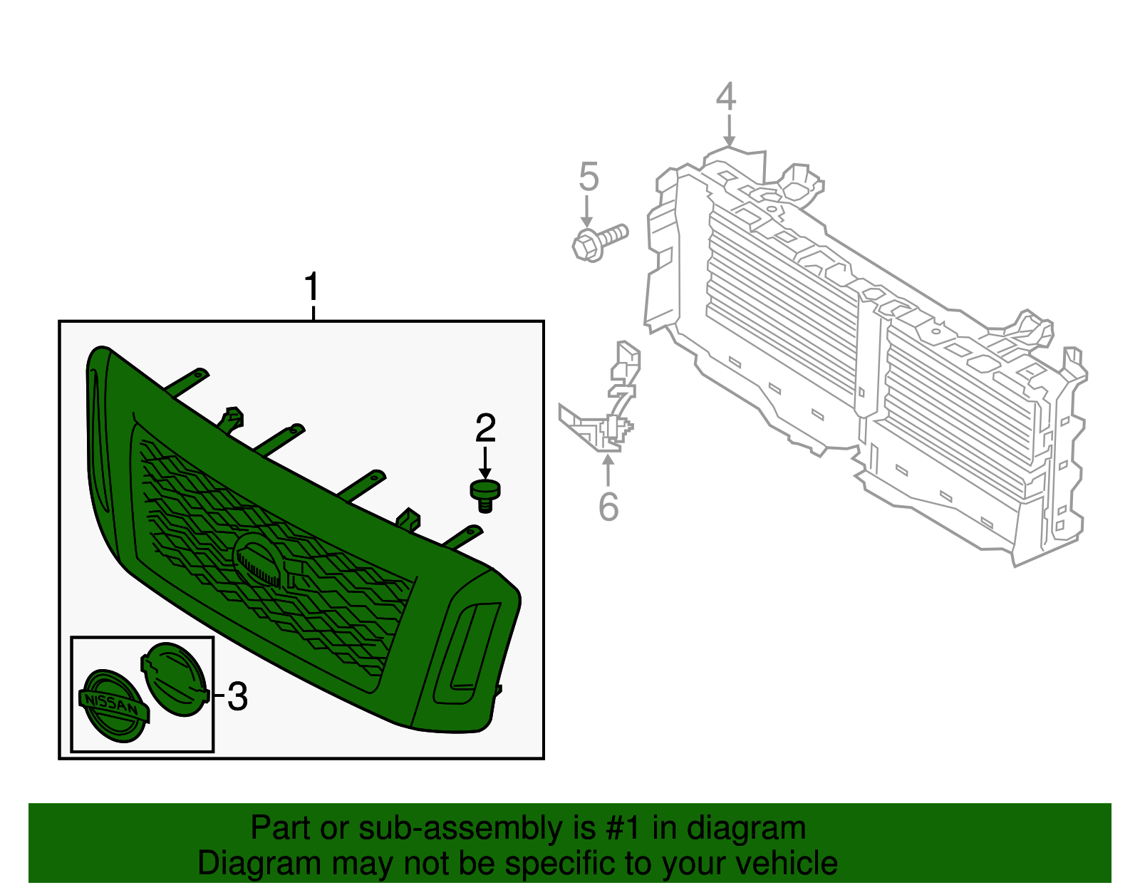 2016-2019 Nissan TITAN XD Grille Assembly 62310-EZ55D | Nissan Parts ...