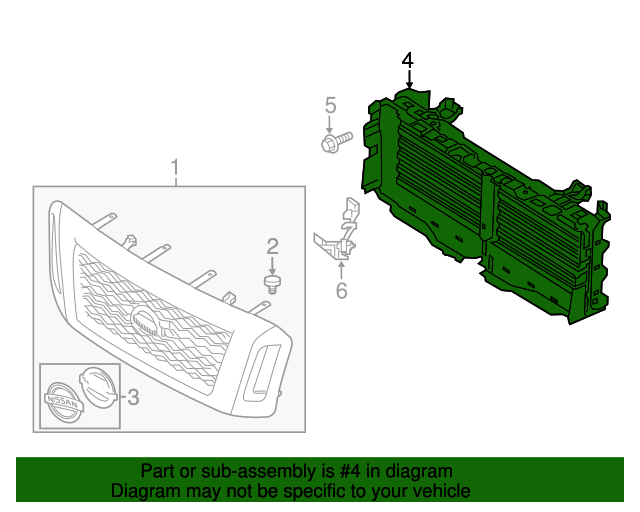 2016-2019 Nissan Radiator Shutter Assembly 21421-9FT0B | OEM Parts Online