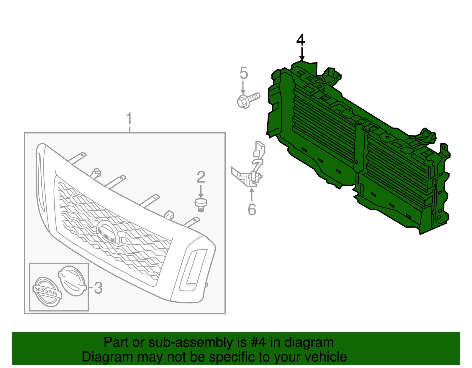2016-2019 Nissan Radiator Shutter Assembly 21421-9FT0B | Nissan Parts Store