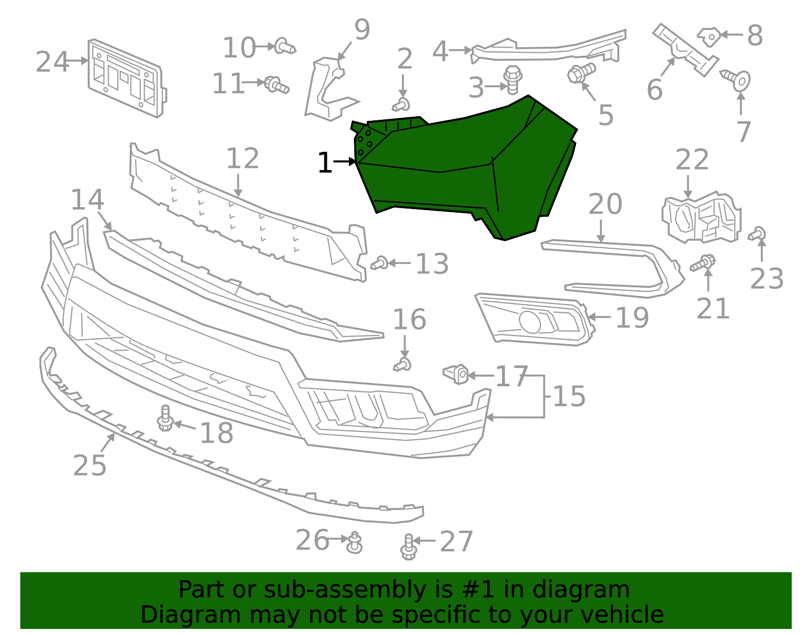 04716-TGS-A00ZZ - Face L Front Bumper (Upper) - 2019 2020 Honda ...