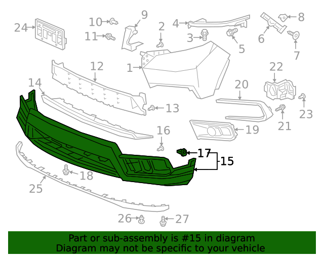 OEM 2019-2021 Honda Passport Bumper Cover 71110-TGS-A00 | Honda ...