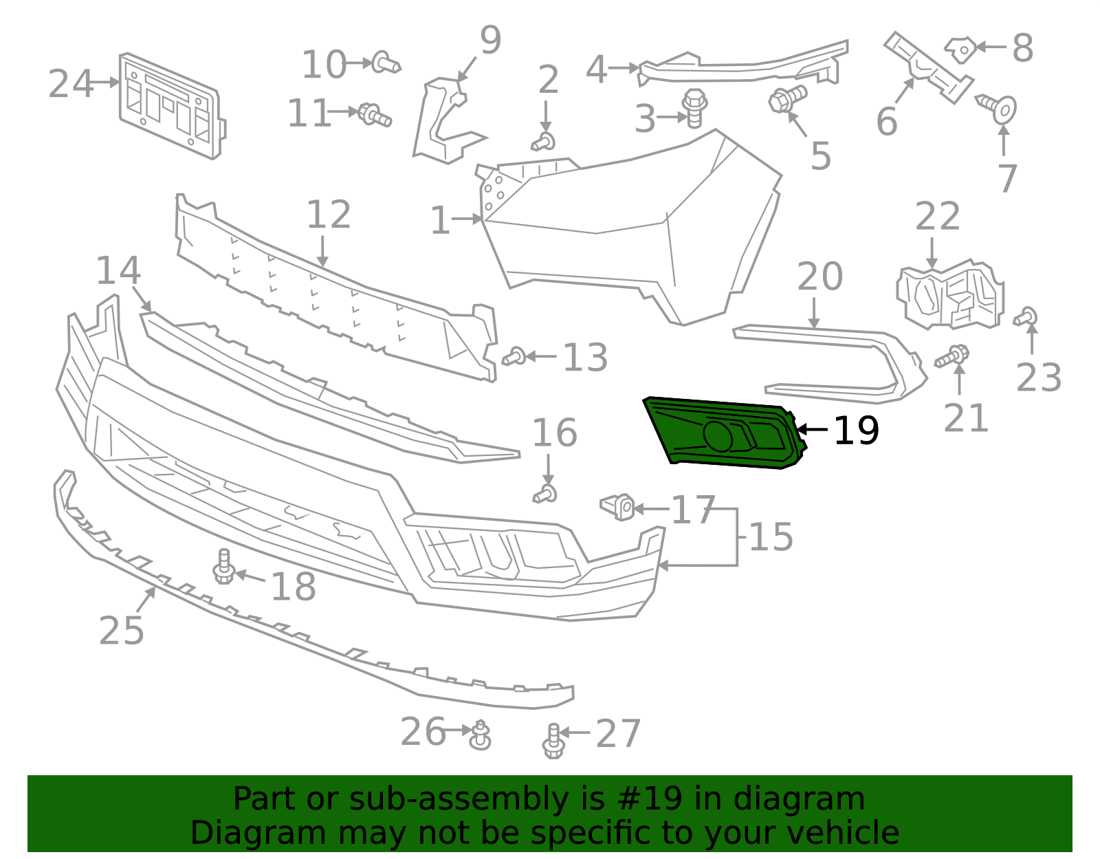 71107-TGS-A00 - 2019-2021 Honda Passport - Garnish A L Front Bumper ...