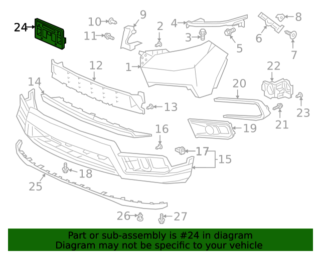 71180-TGS-A00 - License Plate Frame 2019-2021 Honda Passport ...