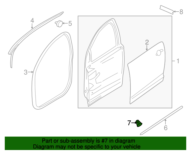 2011-2020 GM Door Weather Strip Retainer 11611342 GM | GMPartsDirect.com
