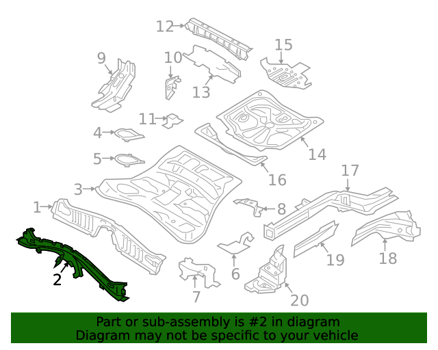 32228053 - Seat Cross-Member - 2017-2021 Volvo | Volvo OEM Parts Direct