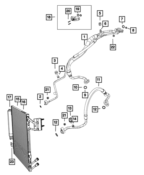 Air Conditioner and Heater Plumbing for 2018 Jeep Wrangler JK | Mopar ...